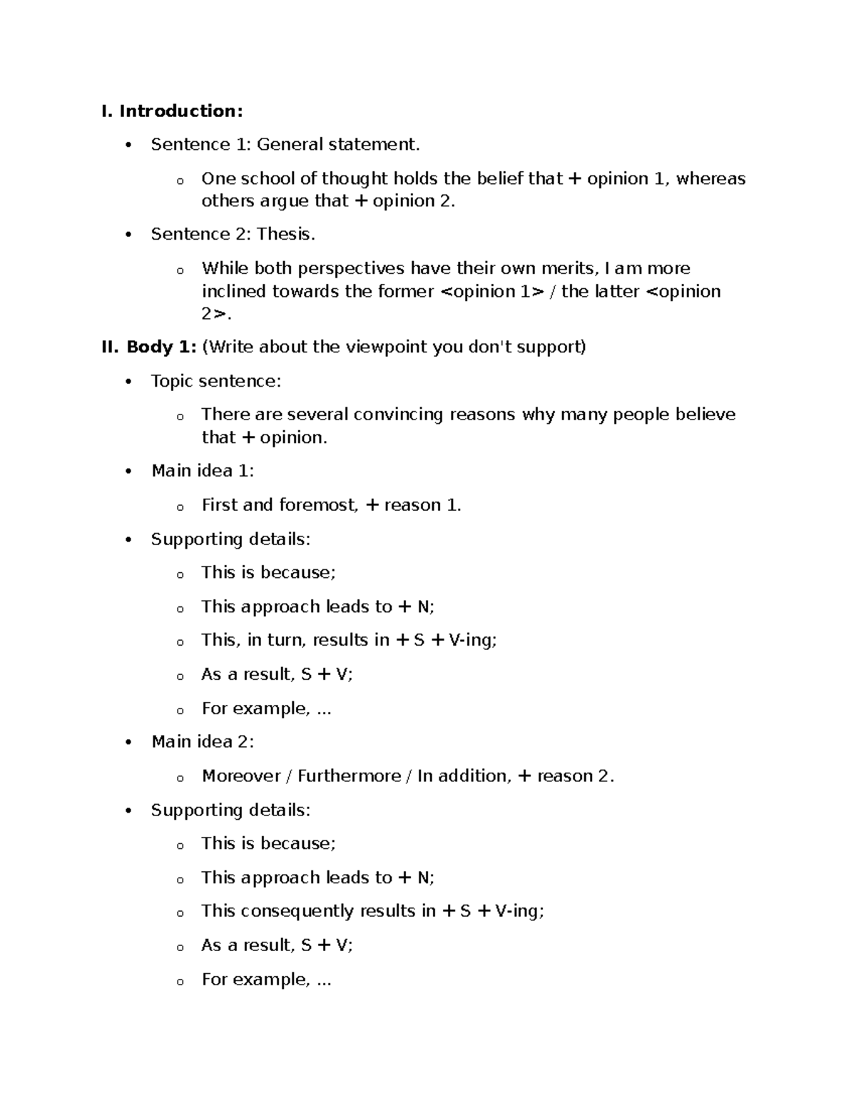 IELTS Essay Notes: Discuss Both Views and Opinions - Studocu