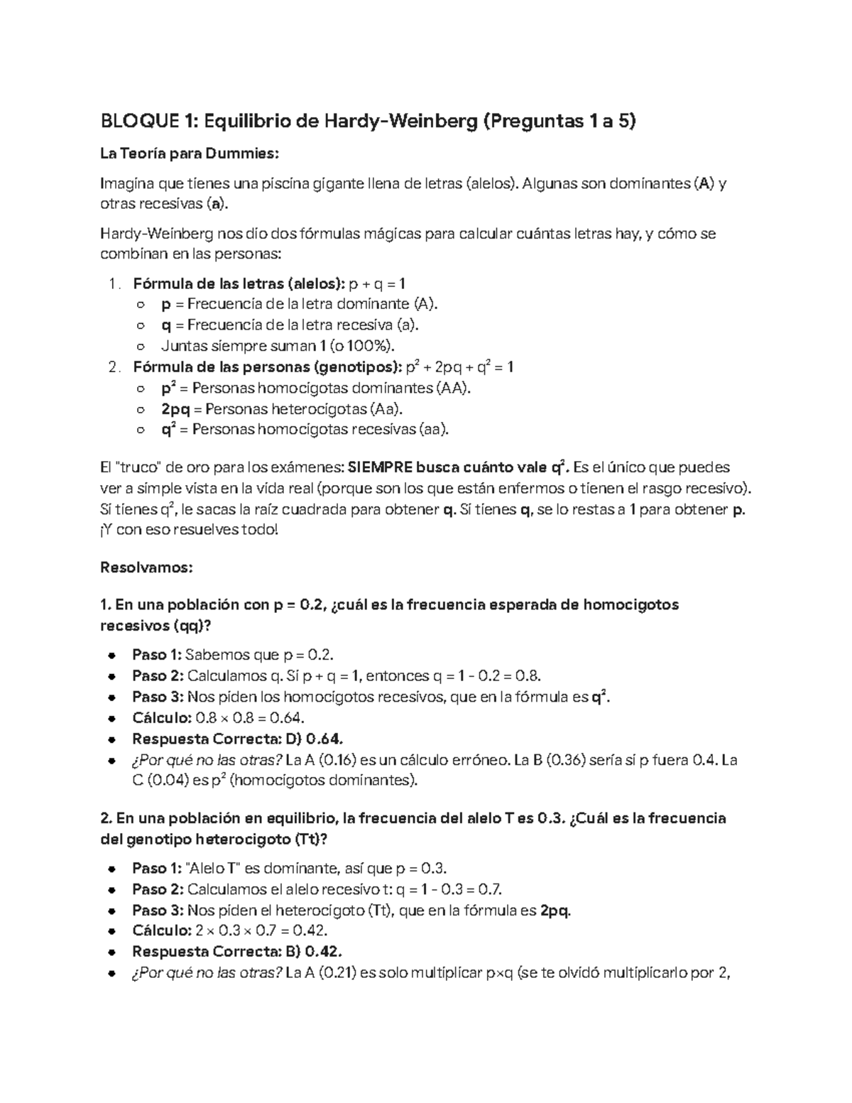 Repaso de Biología Molecular y Genética: BLOQUE 1 y 2 - Studocu