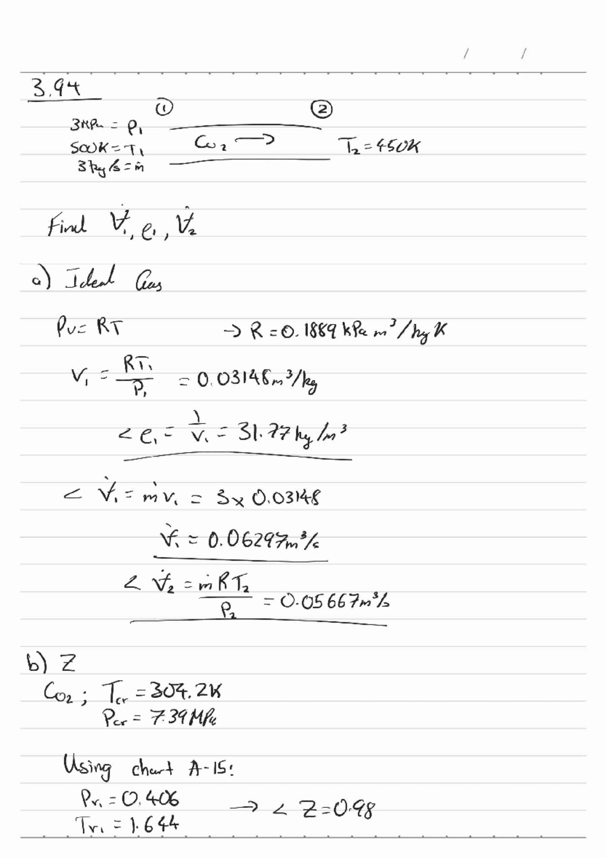 3.94 Practice Problems: Ideal Gas Law & Thermodynamics Analysis - Studocu