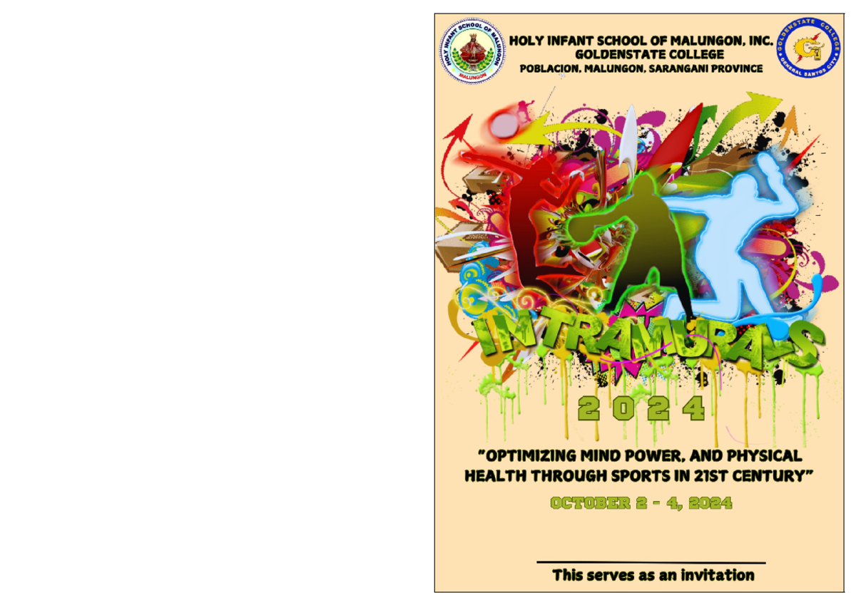 Intramurals Program Schedule 2024 at Holy Infant School - Studocu