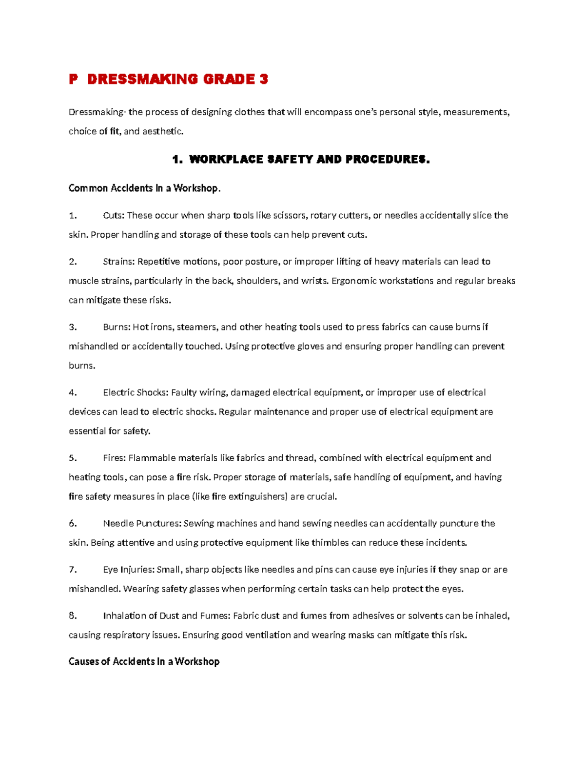 Dressmaking Grade 3 - That's all - P DRESSMAKING GRADE 3 Dressmaking ...