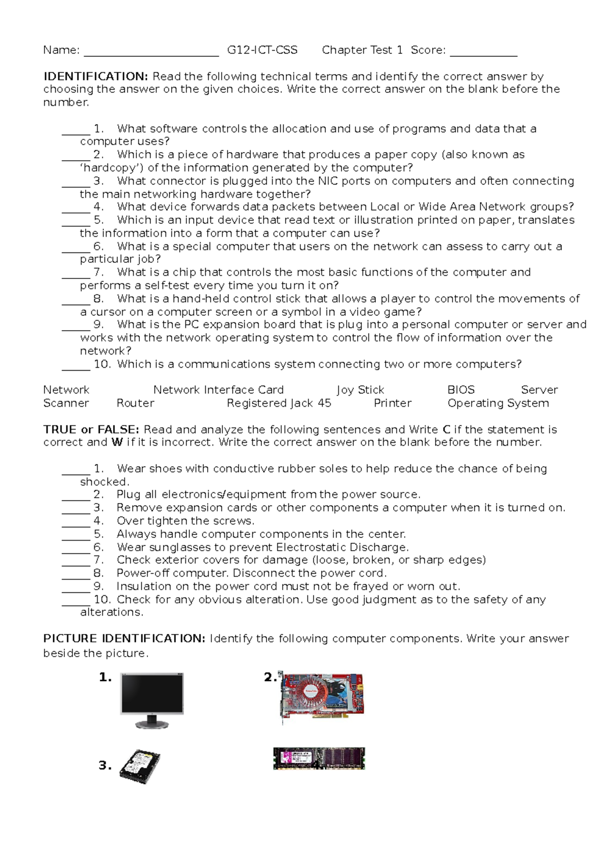 LMs - Computers - Name: ________________________ G12-ICT-CSS Chapter ...