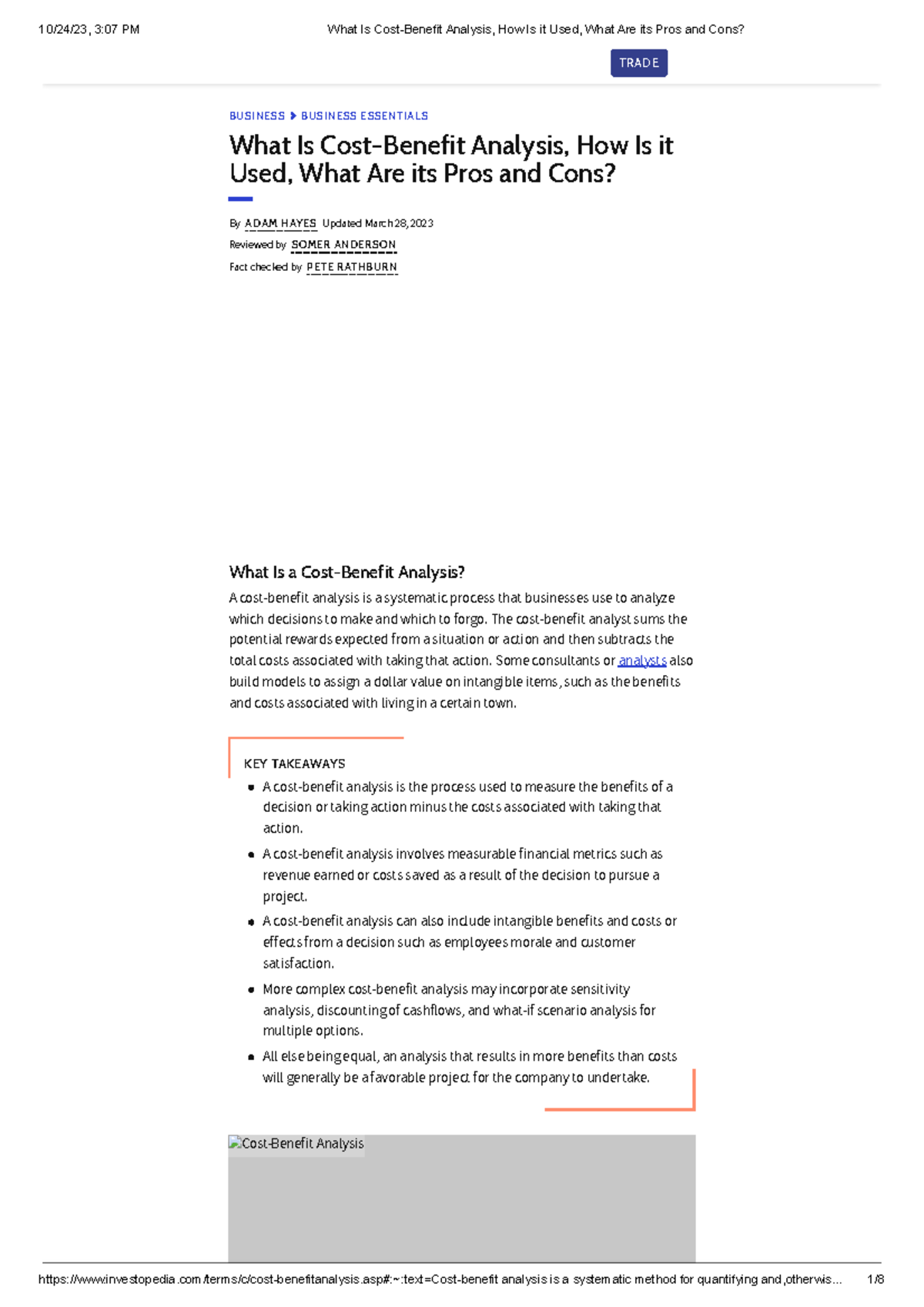 Cost-Benefit Analysis Overview: Uses, Benefits, and Drawbacks - Studocu