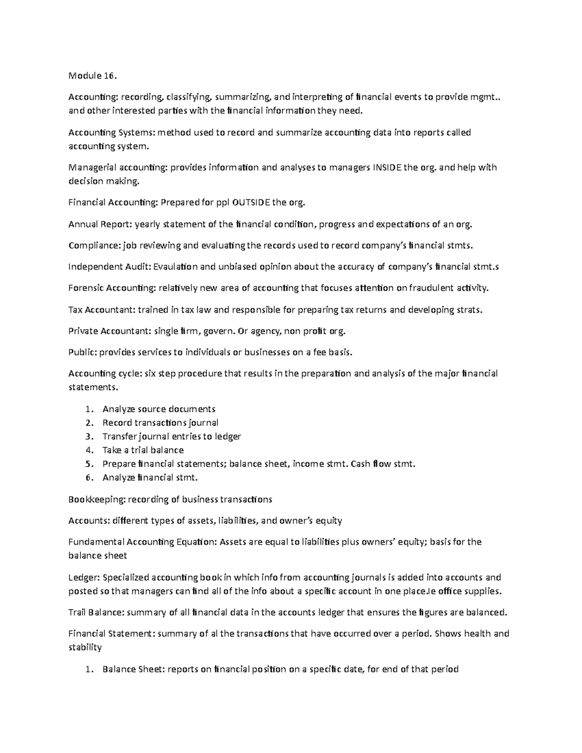 Module-16 - Lecture notes Lecture 16 - Module 16. Accounting: recording ...