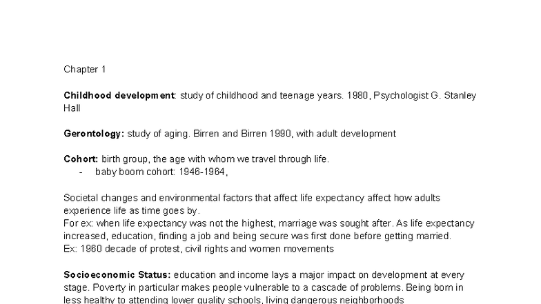 Principle of Development: Chapter 1 - Childhood & Teenage Years - Studocu
