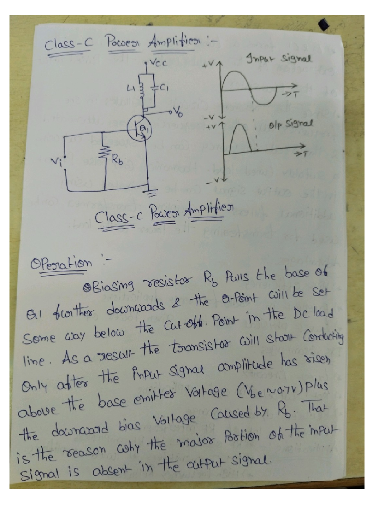 Class C Power Amplifier Operation and Applications - Studocu