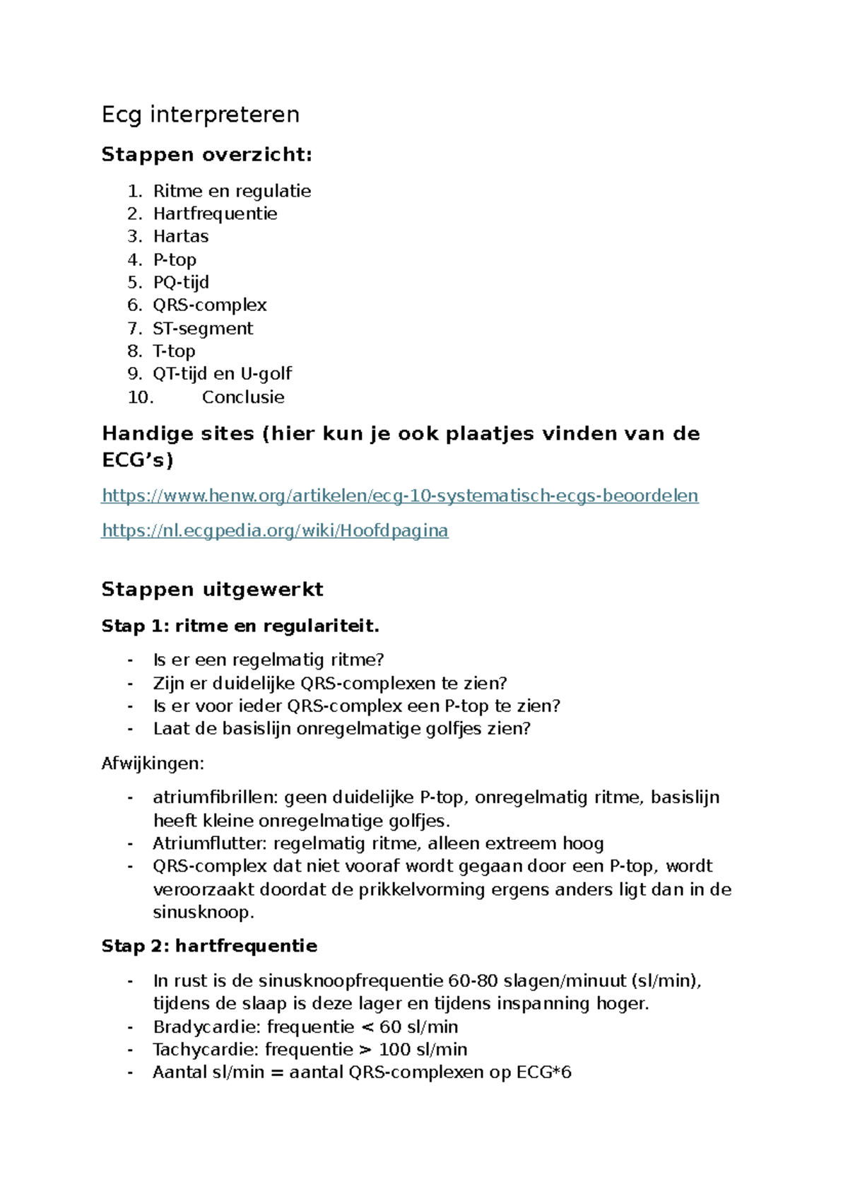 Ecg Interpreteren: Stappen Overzicht en Uitleg - ECG Aflezen Guide ...