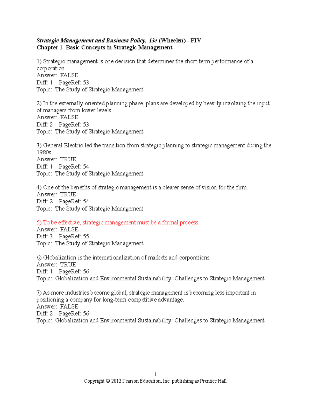 Strategic Management Concepts: Summary and Key Insights (SM 101) - Studocu