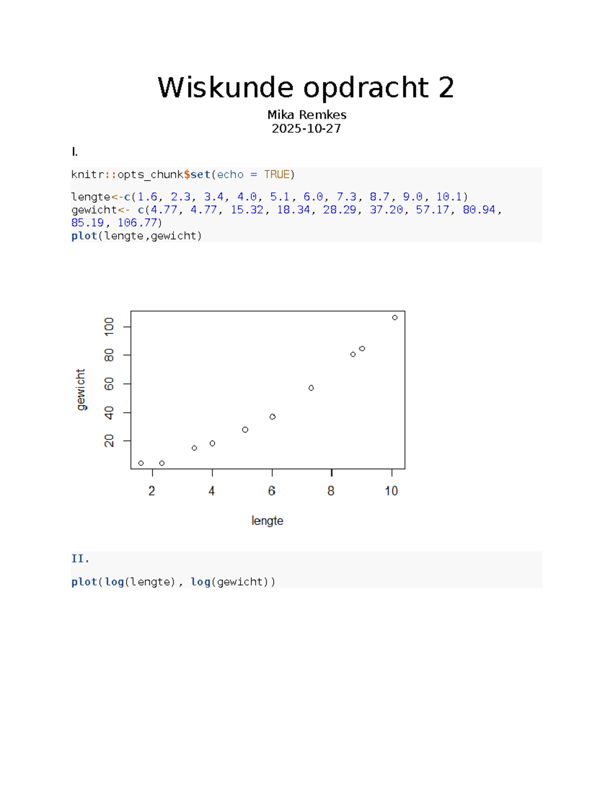 Wiskunde Opdracht 2 - Analyse van Lengte en Gewicht - Studeersnel