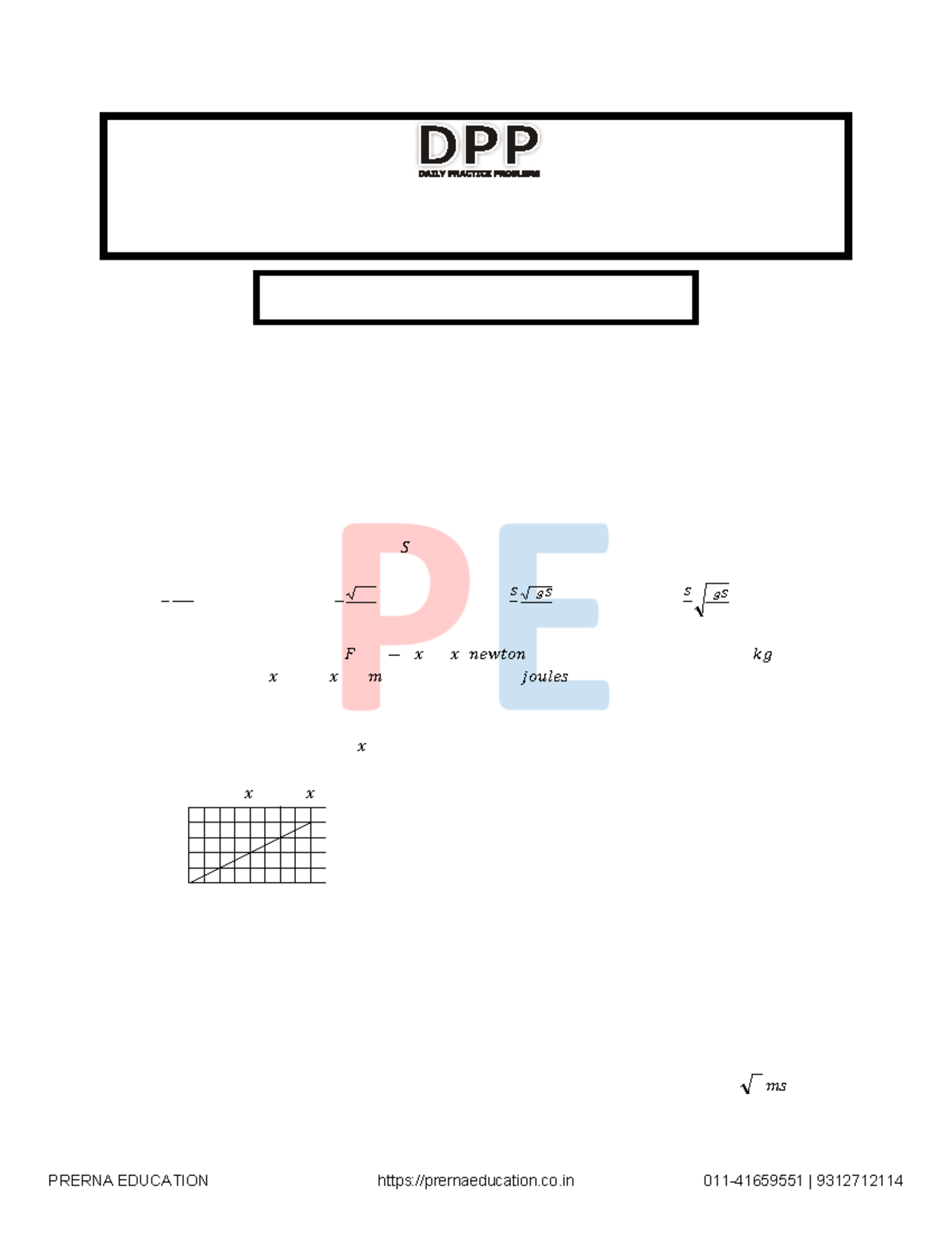 WPE DPP 1: Work, Energy, and Power Concepts and Problems - Studocu