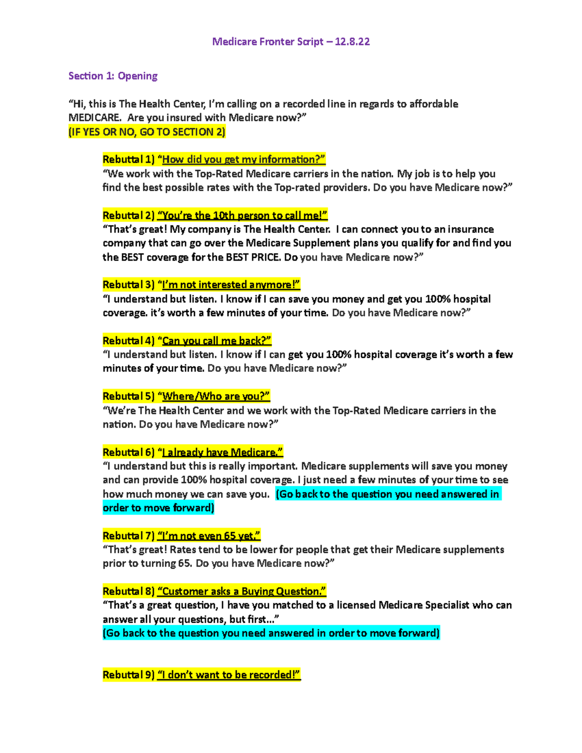 MED Script - Outside AEP 12.8.22 (Final) - Medicare Fronter Script – 12 ...