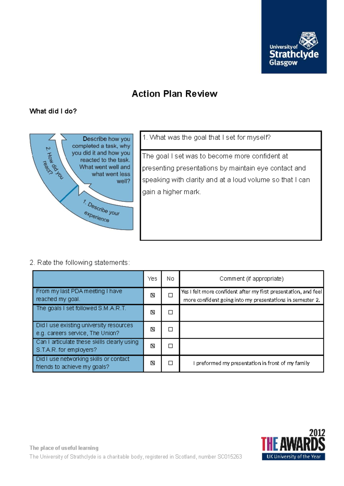 Action Plan Review MDP Week 3: Confidence in Presentations - Studocu