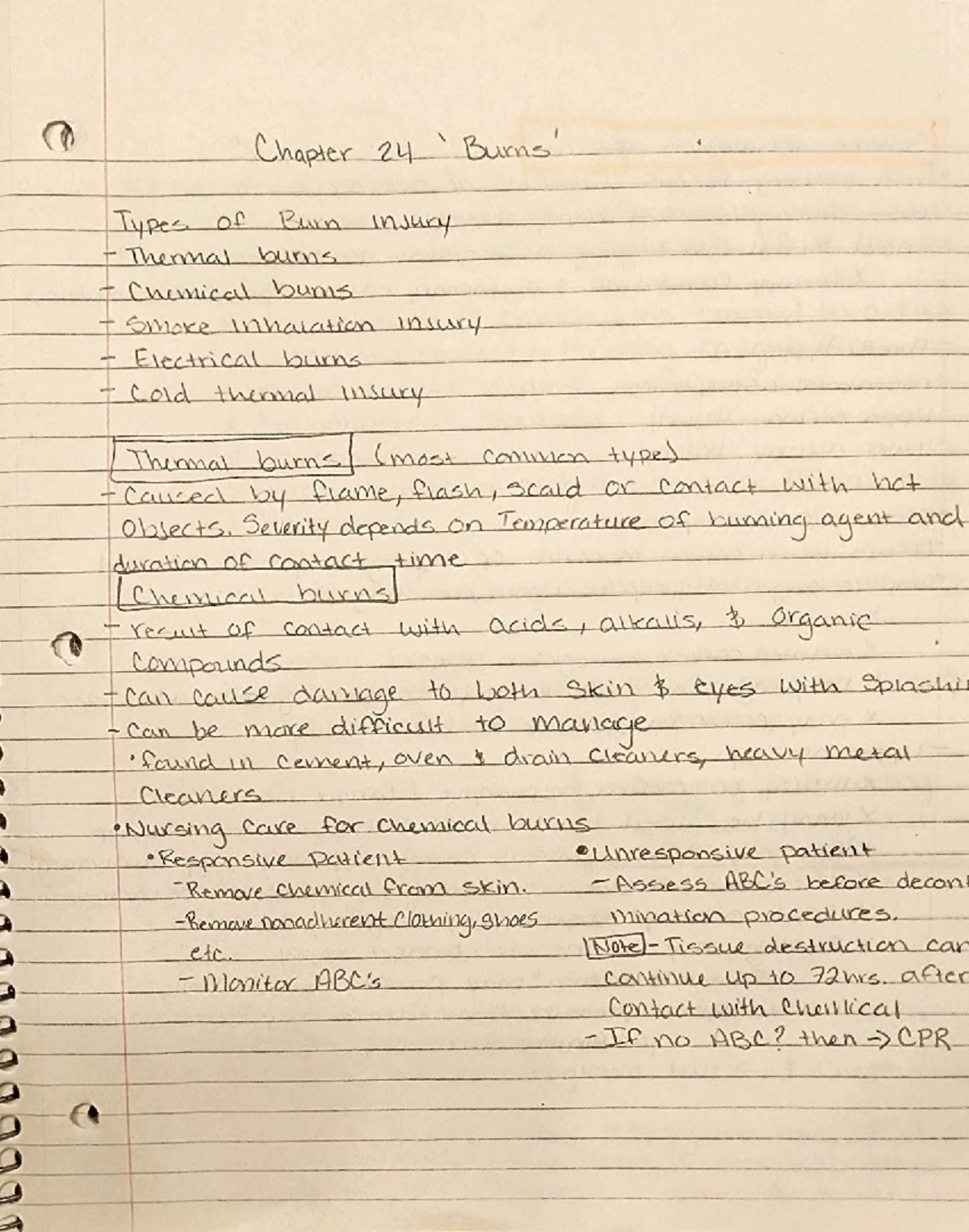 CH24 Burns - Comprehensive Study Notes on Burn Injuries - Studocu