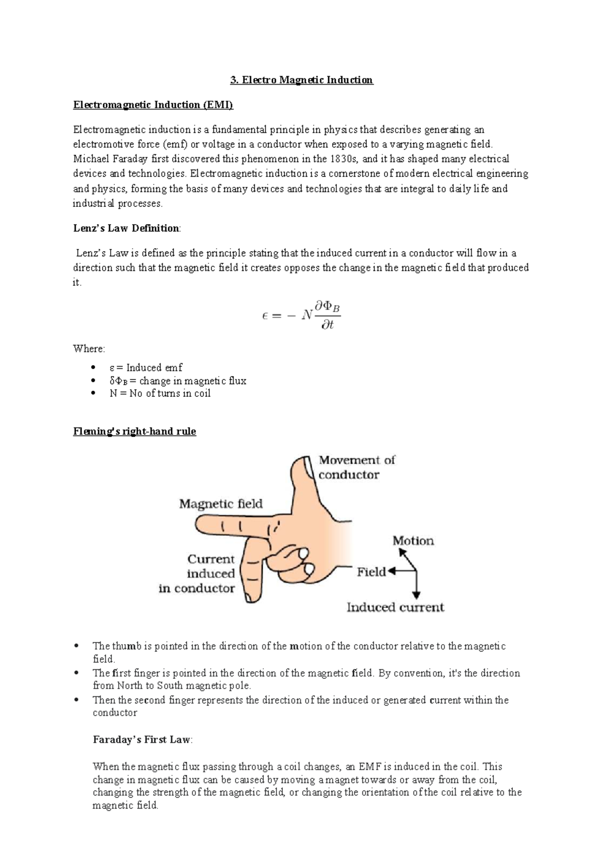 3. EMI: Understanding Electro Magnetic Induction Principles - Studocu