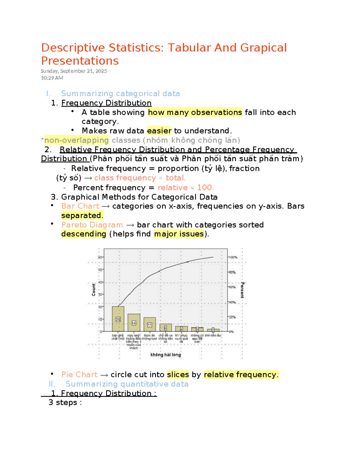 Chapter 2a: Descriptive Statistics - Tabular & Graphical Methods - Studocu