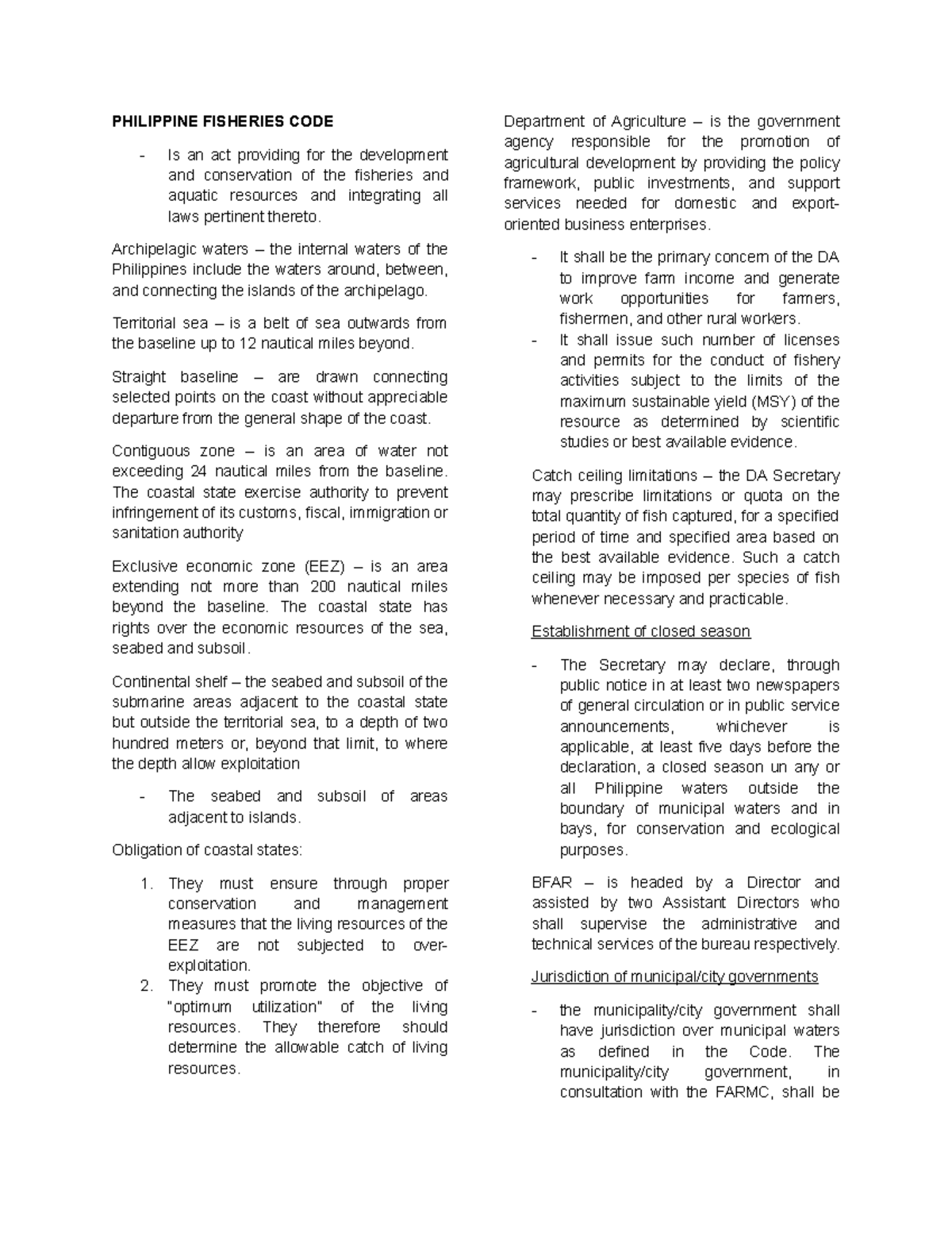 PHILIPPINE FISHERIES CODE: Comprehensive Overview and Key Provisions ...