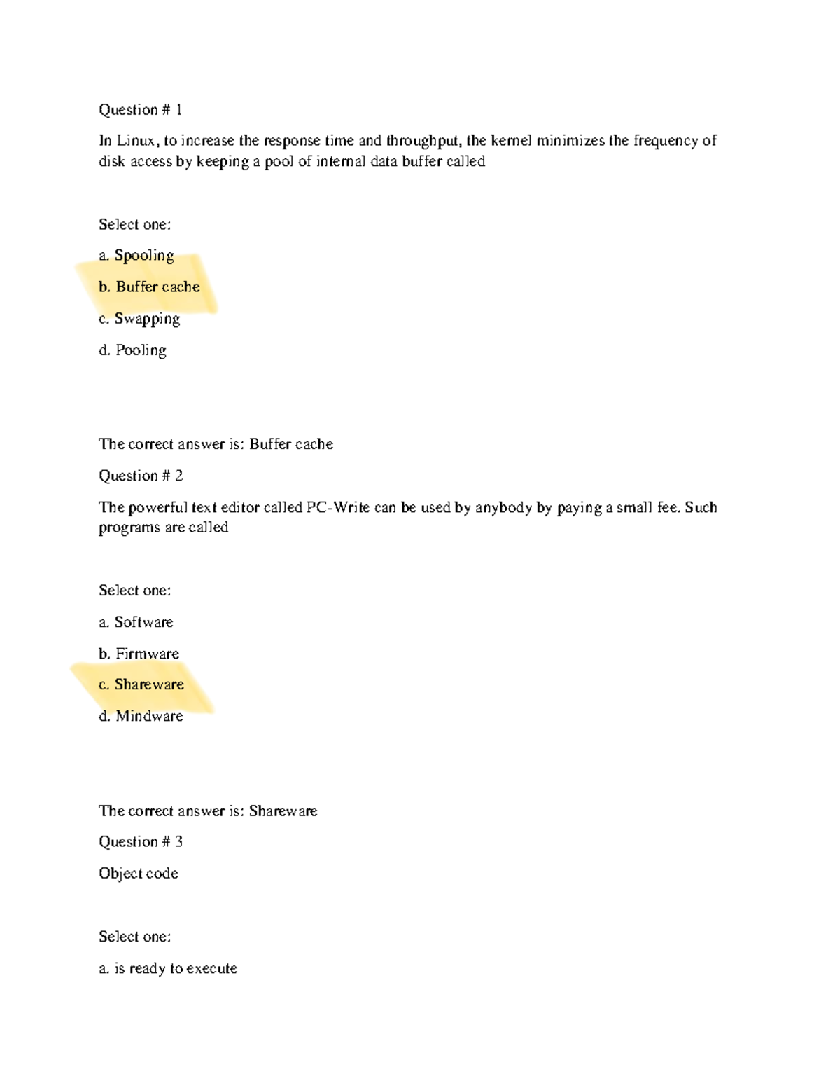 300 - Linux Operating System Quiz Questions and Answers - Studocu
