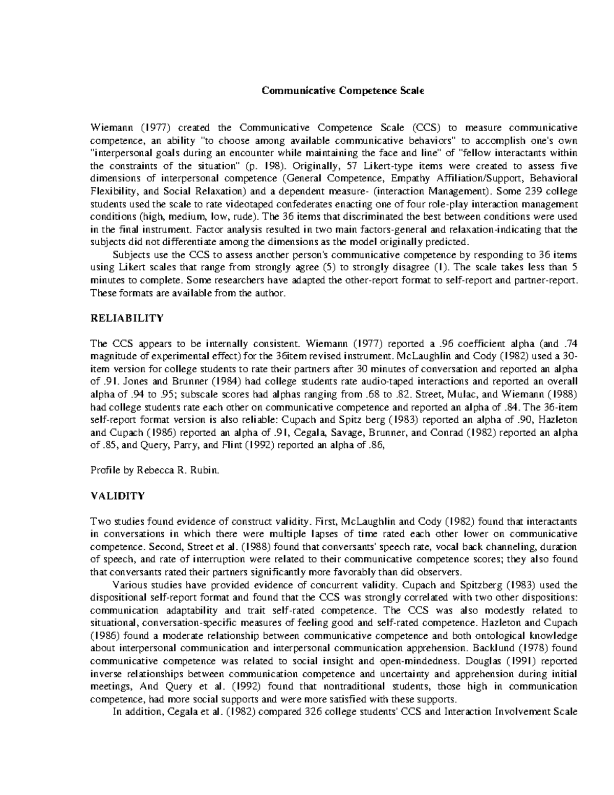 Communicative Competence Scale: Understanding Interpersonal Skills ...