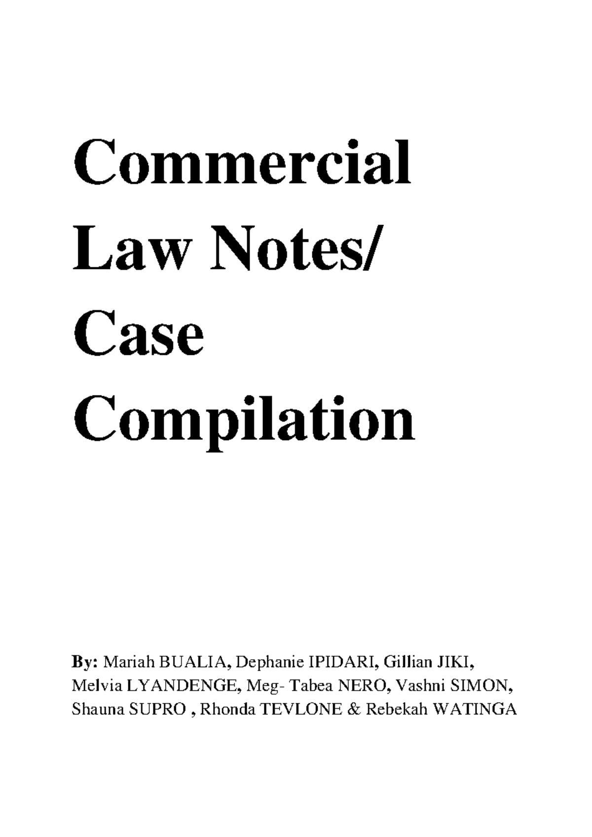 Commercial Law Case Compilation: Business Organizations & Agency Law ...