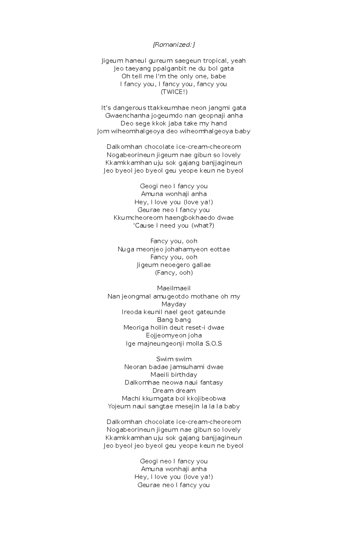 TWICE - Fancy: Lyrics Analysis & Interpretation - Studocu