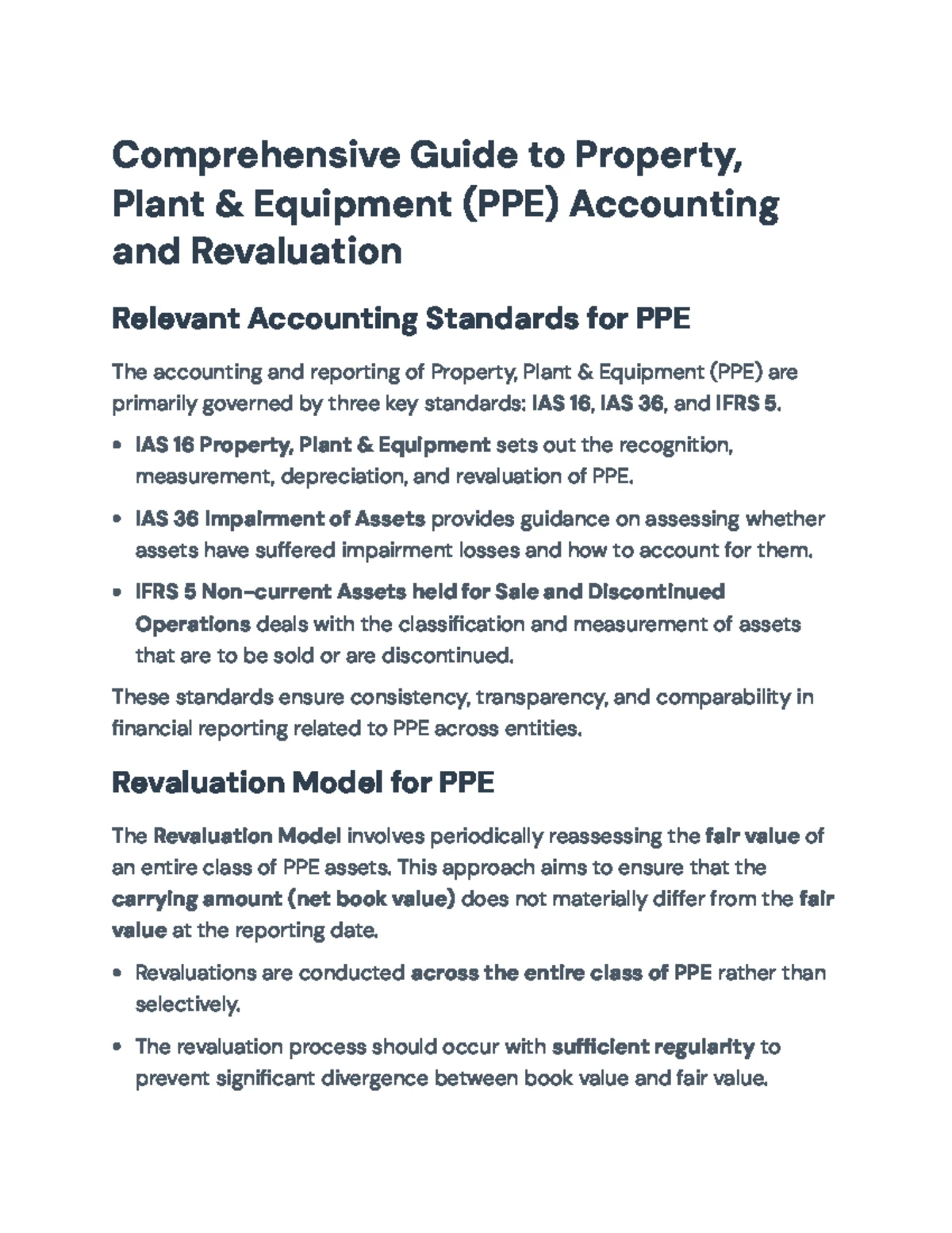 Comprehensive Study on Asset Impairment & Revaluation under IAS 16 & 36 ...