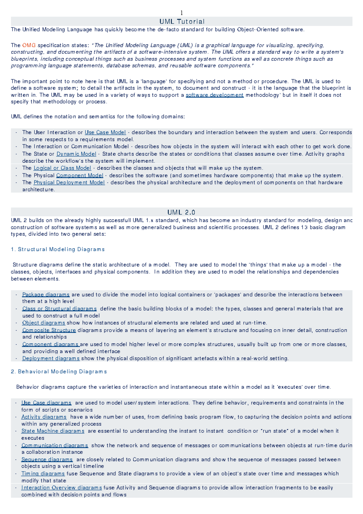 UML 2 Diagrams Overview and Key Concepts - Studocu