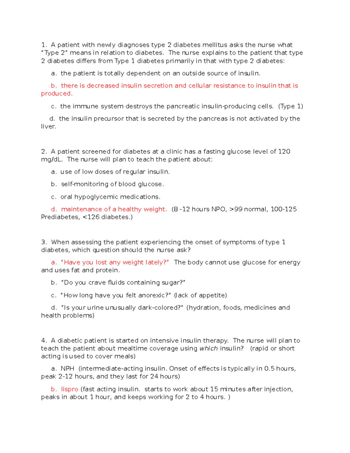 Diabetes 1 Nclex Questions - A patient with newly diagnoses type 2 ...