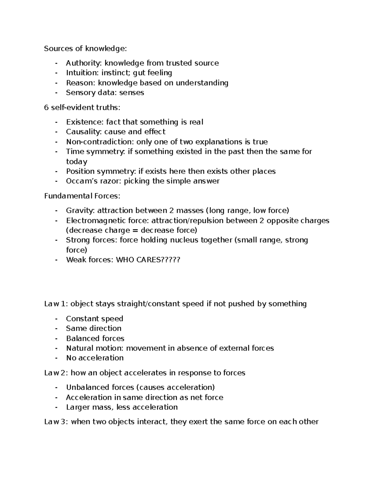 Exam 1 Review Notes for PHY S: Forces, Motion, and Relativity - Studocu