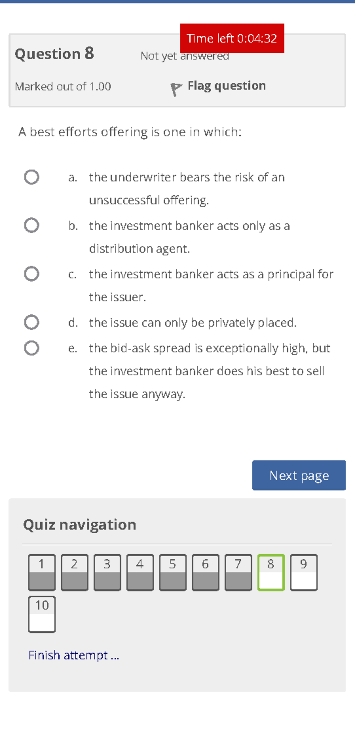 Quiz 9 (page 8 of 10) - ….. - Next page Question 8 Not yet answered ...