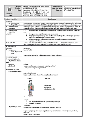Detailed Lesson plan Araling Panlipunan Grade 7 - BANGHAY ARALIN SA ...