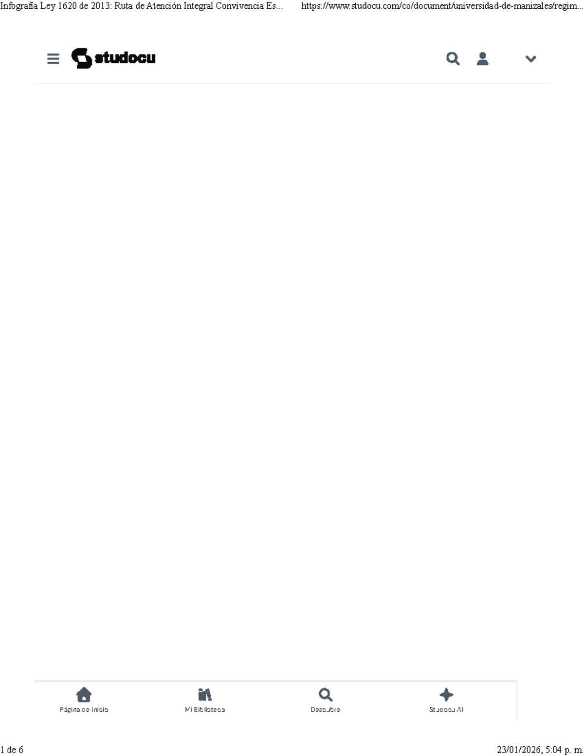 Infografía Ley 1620 de 2013: Ruta de Atención Integral Escolar - Studocu