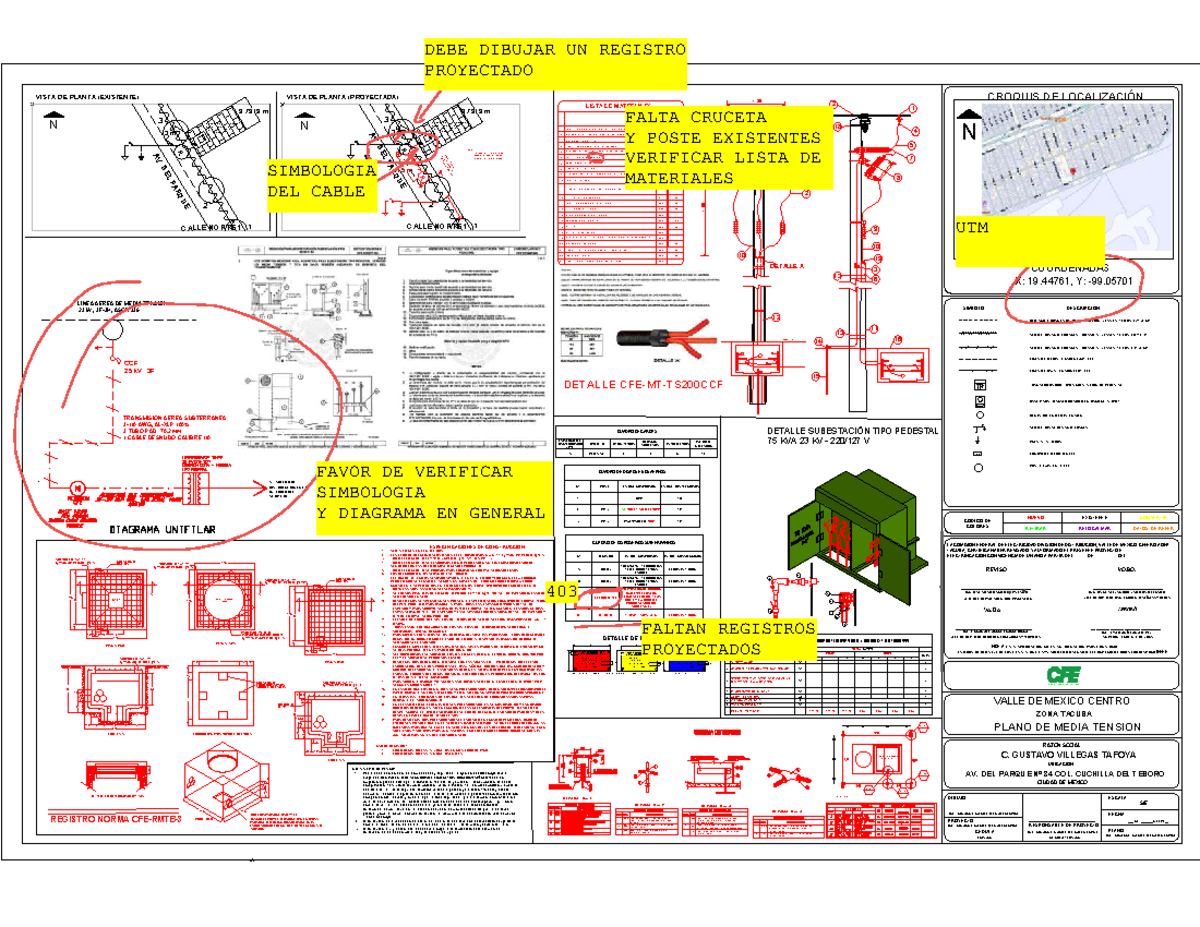 Plano de Media Tensión CFE - AV Parque 84 - Proyecto de Electrificación ...