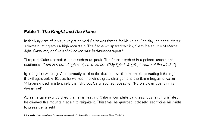 Fable 6 The Knight and the Flame - Fable 1: The Knight and the Flame In ...