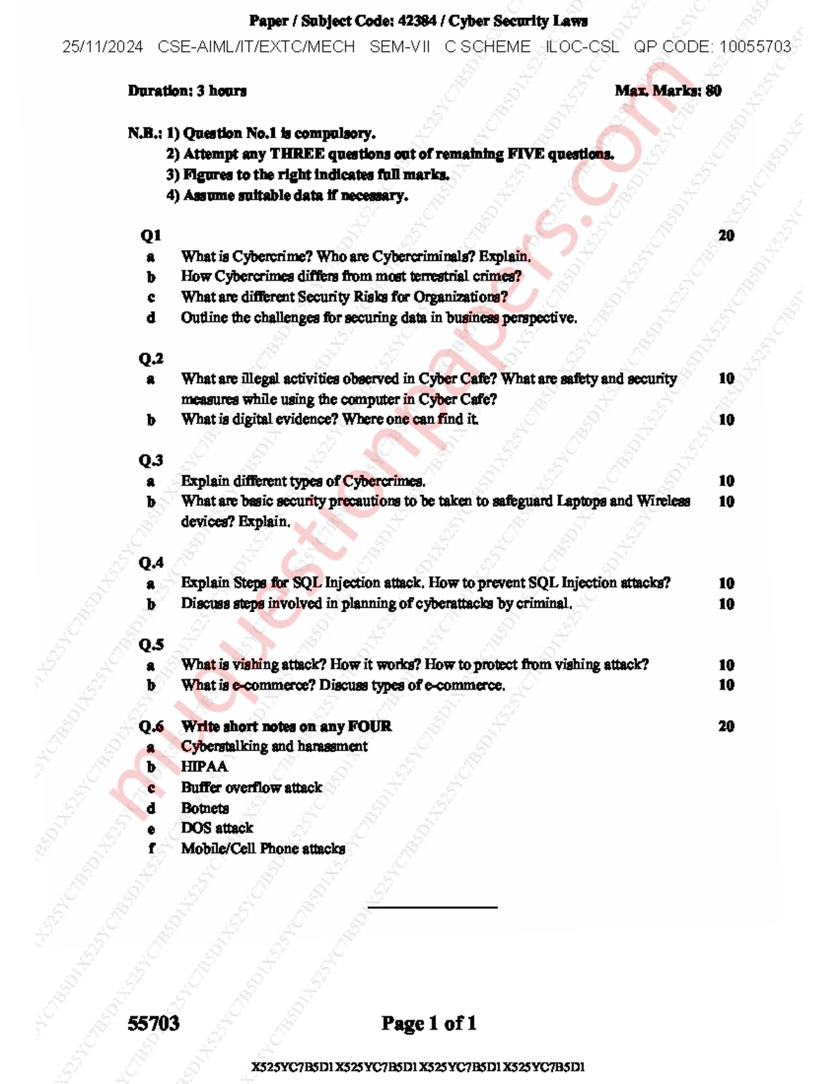Cyber Security Laws Exam Paper: C SCHEME 42384 - Dec 2024 - Studocu