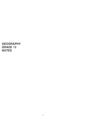 Geography Grade 12 Notes - GEOGRAPHY GRADE 12 NOTES ( GEOM ORPHOLOGY ...
