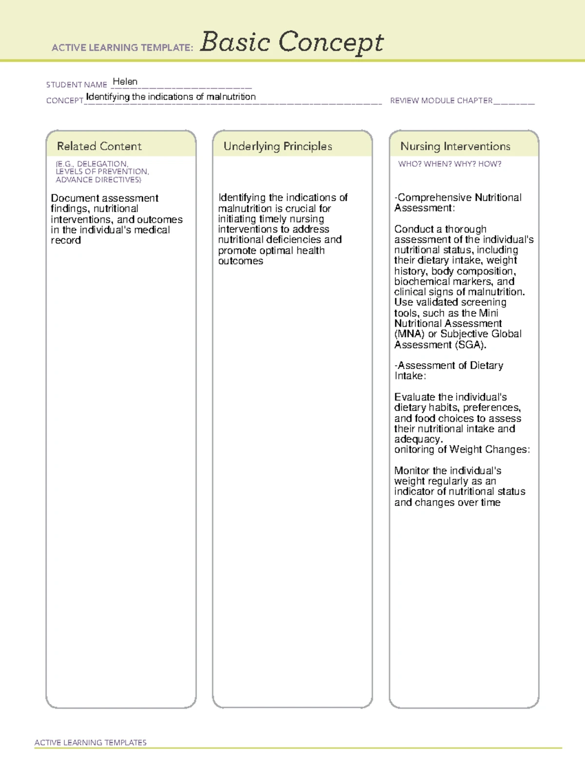 Basic Concept Blank 7 - ATI Template: Infection Control & Client ...