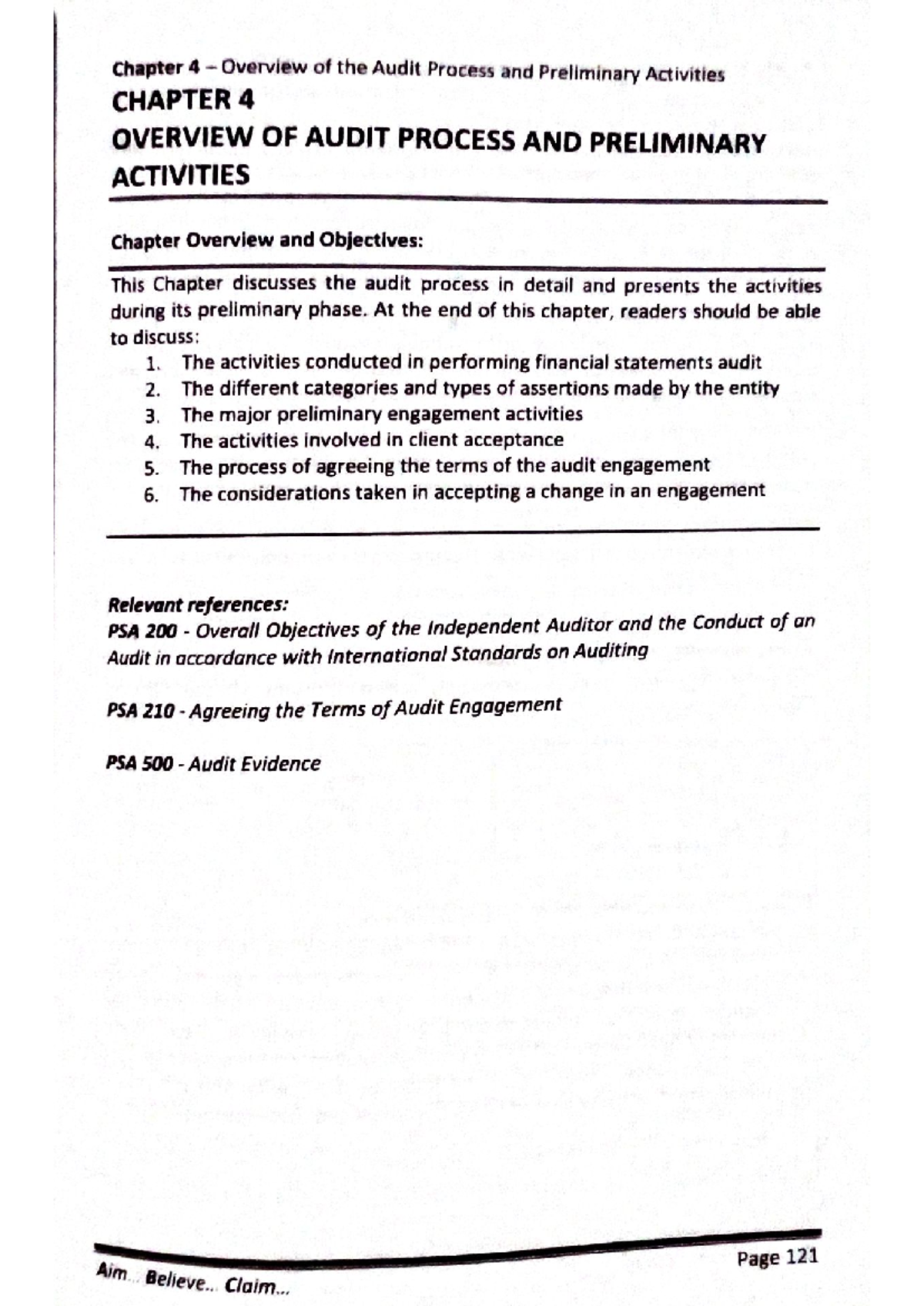 Chapter 4: Audit Process & Preliminary Activities Overview - Studocu