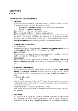 Econometría 1 - Guía de Práctica 3: Regresión Lineal Múltiple - Studocu