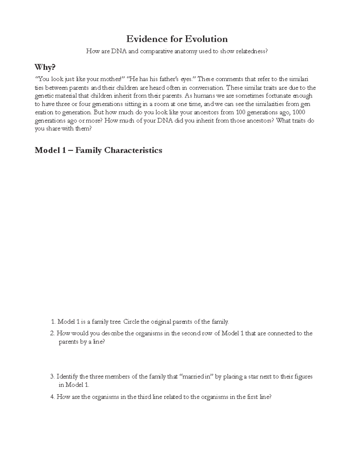 19 Evidence of Evolution POGIL: Exploring DNA & Comparative Anatomy ...