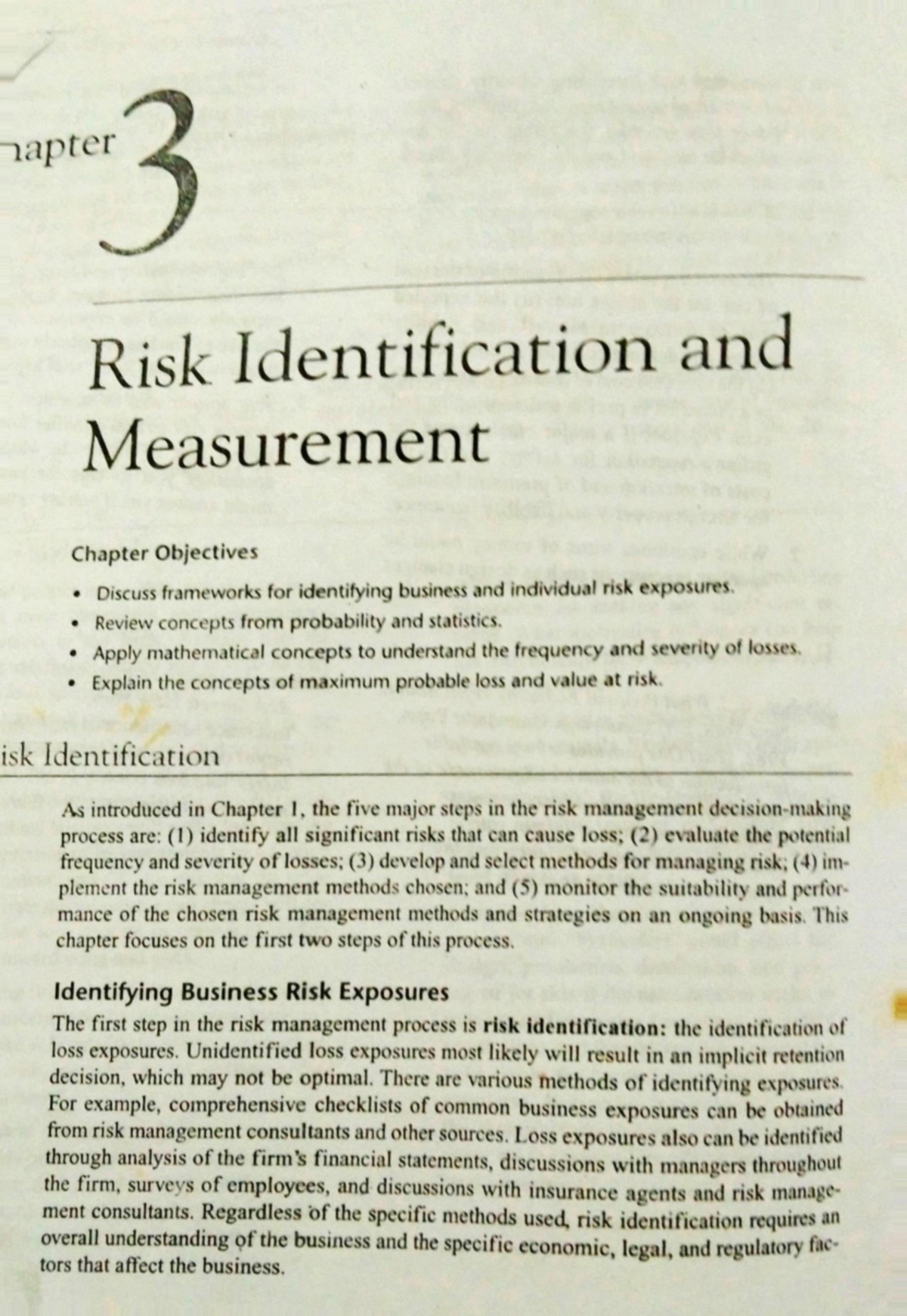Chapter 2: Risk Identification and Measurement - Key Concepts and ...