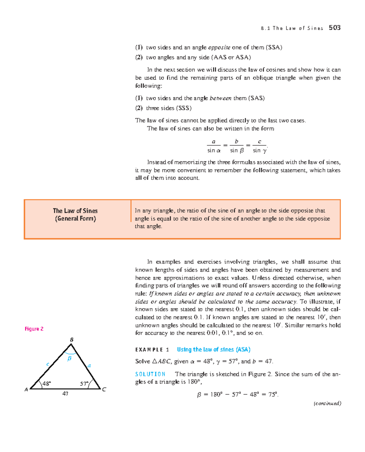 Law of Sines & Cosines: Applications in Trigonometry (MATH 53) - Studocu