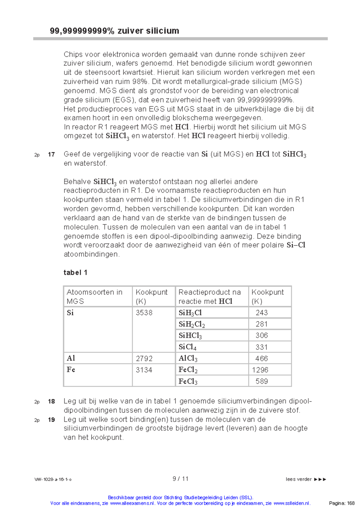 6V - Examenopdracht: Blokschema Siliciumproductie 2016 I - Studeersnel