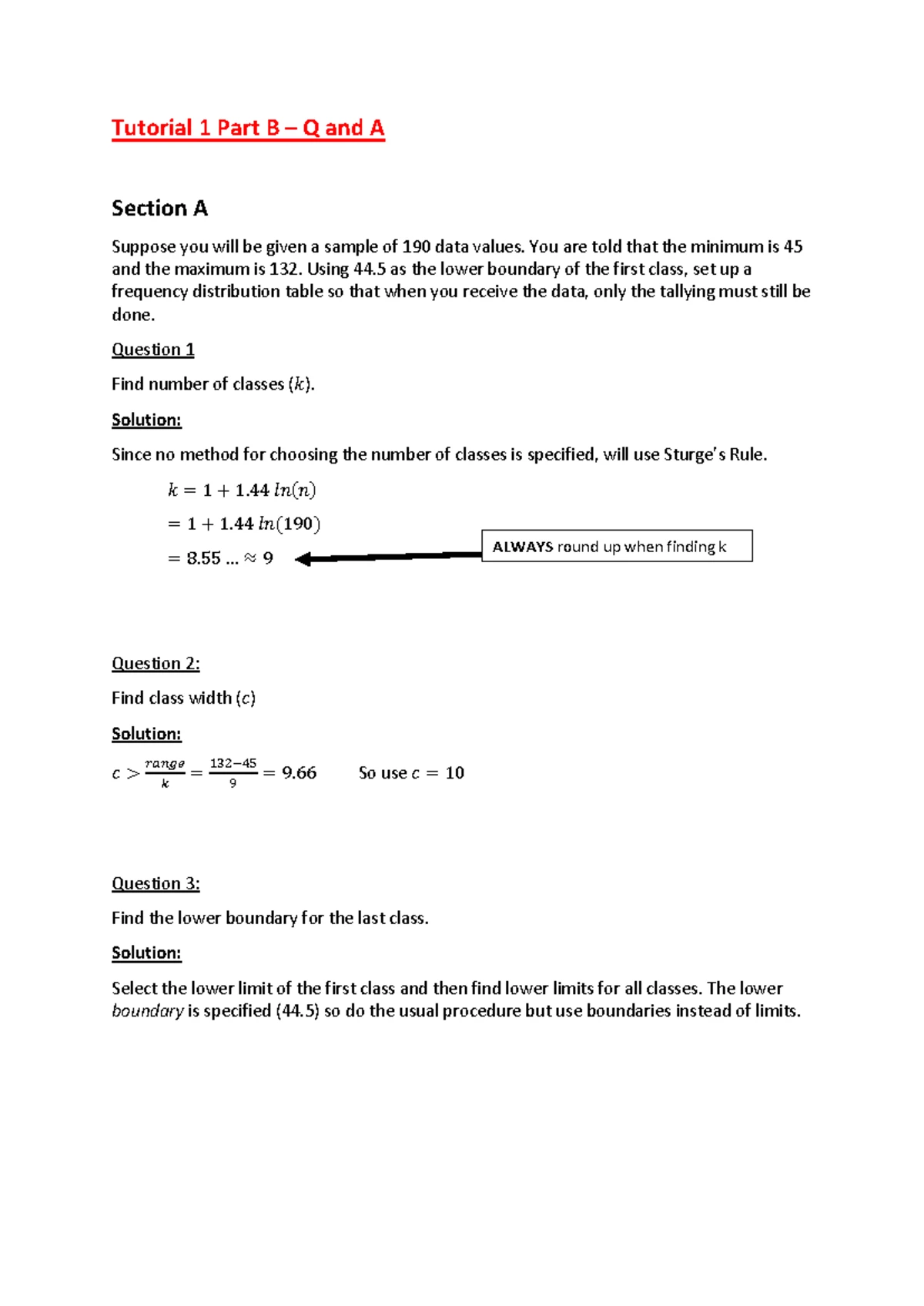 Tutorial 8 - Q and A - Tutorial 8 – Questions and Solutions Part 1 ...