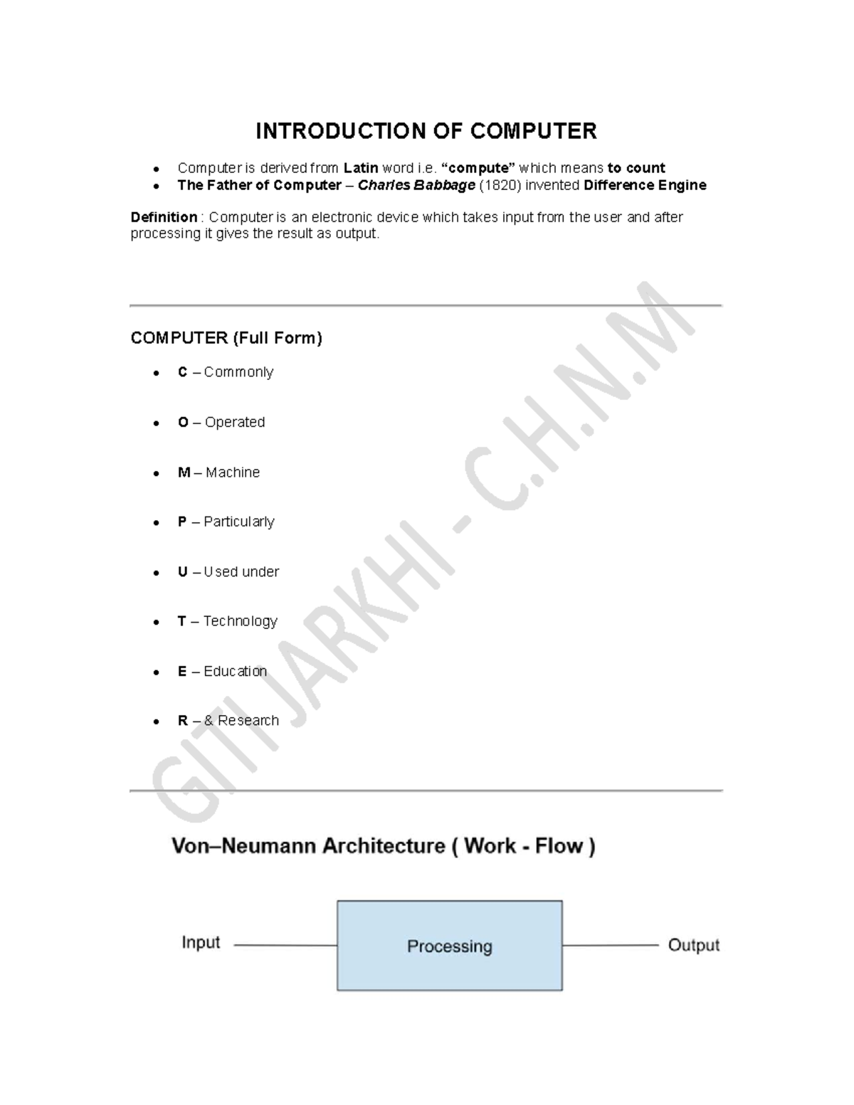 Chapter 1: Introduction to Computers (CHNM-CCCC) - Studocu