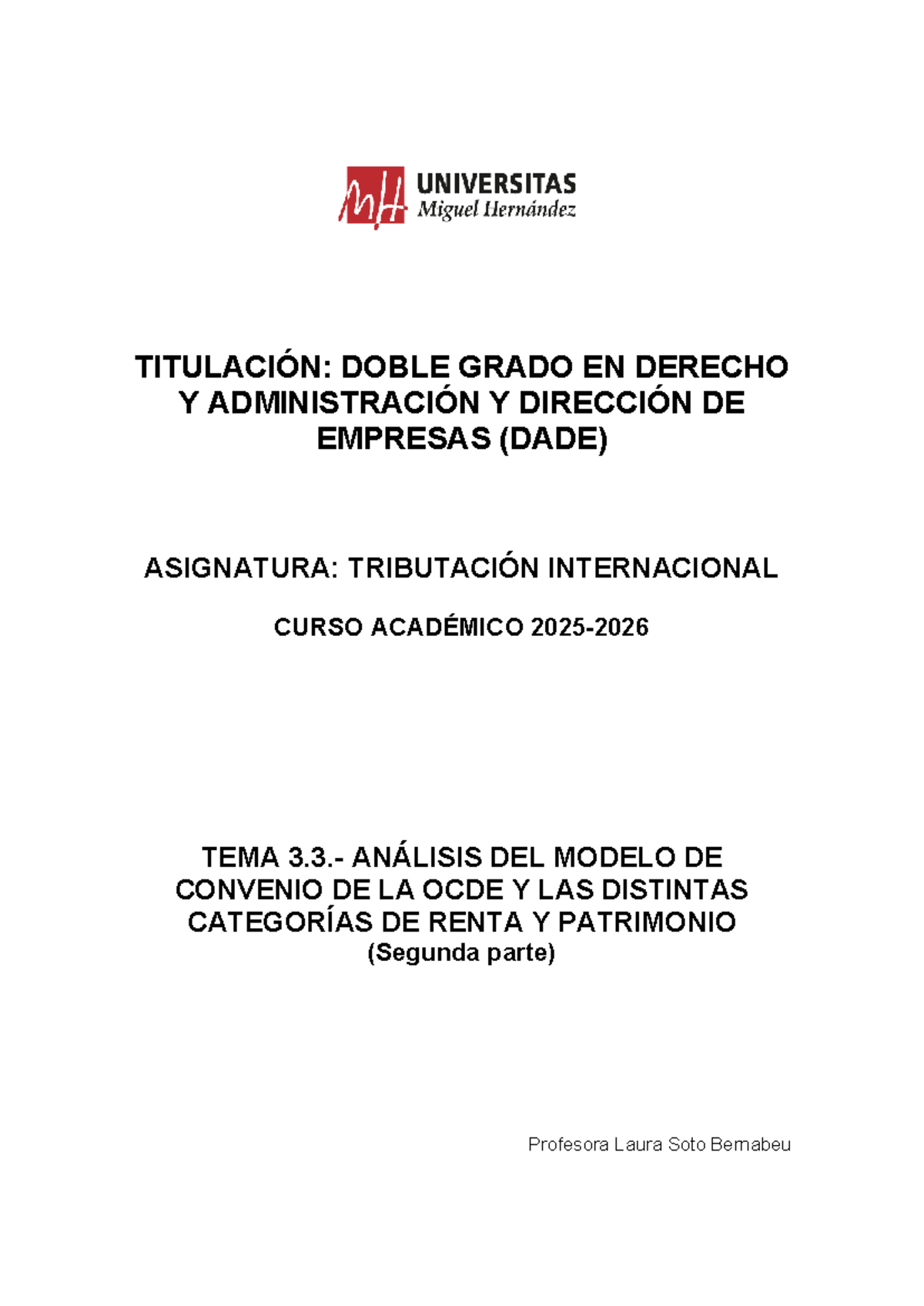 Análisis del Modelo de Convenio de la OCDE en Tributación Internacional ...