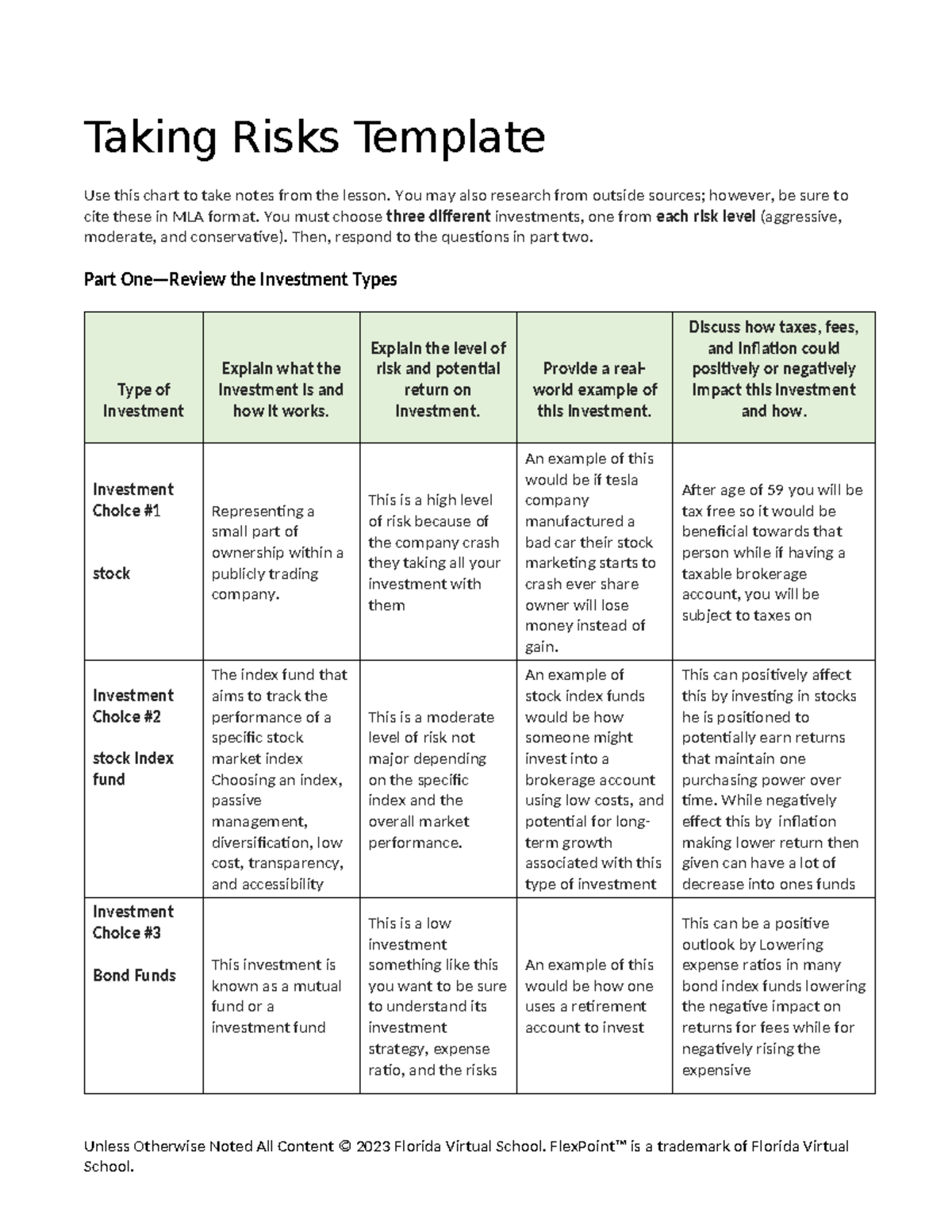 Investment Risk Analysis: Aggressive, Moderate, and Conservative ...