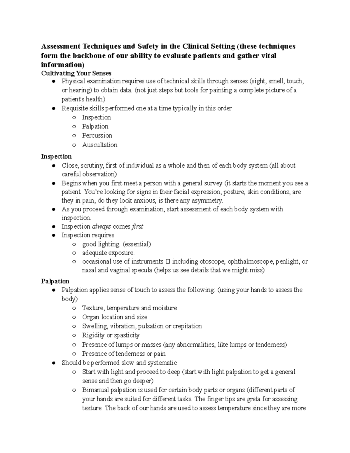 Health Assessment Lecture 3: Clinical Techniques & Safety Essentials ...