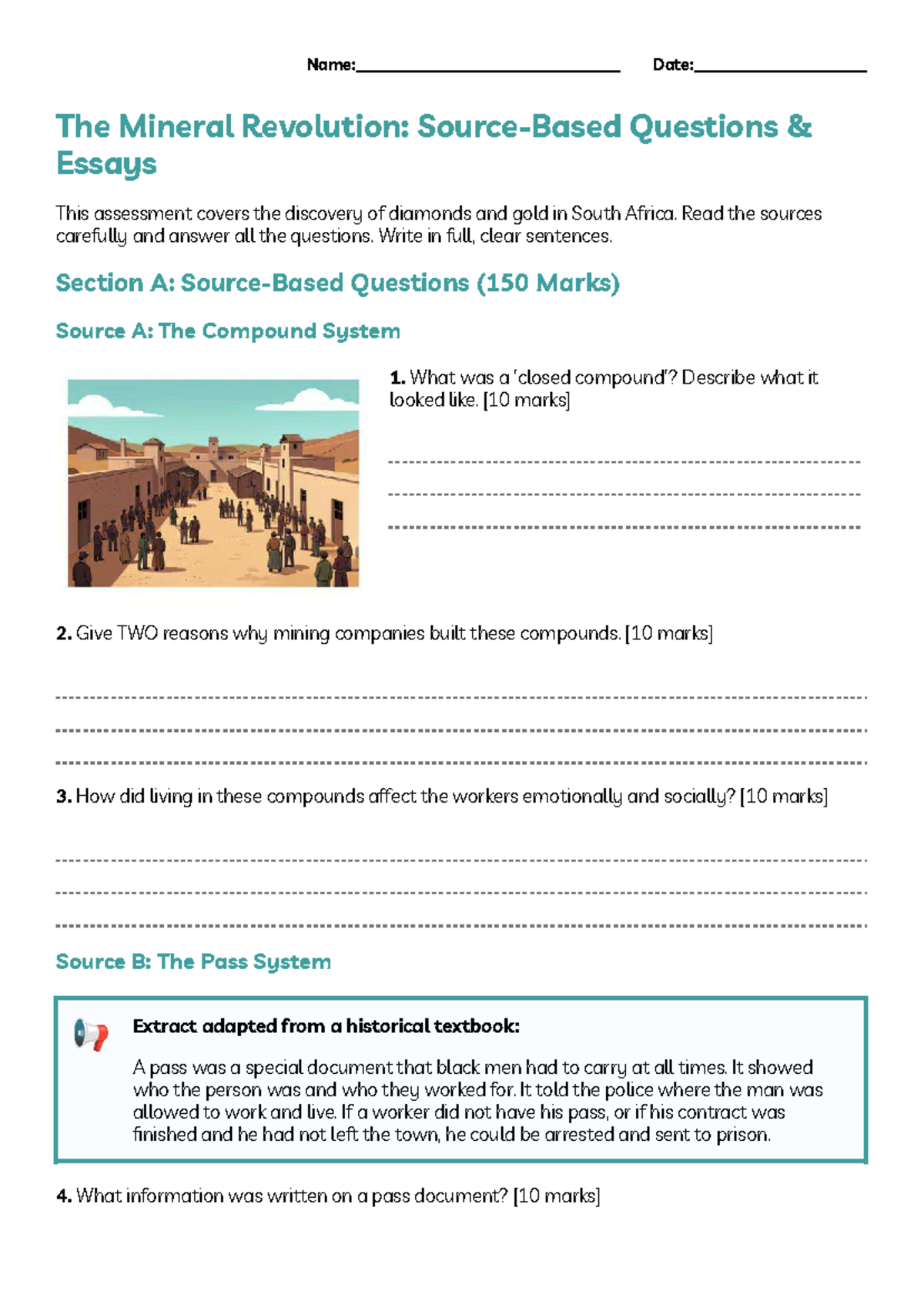 History Term 2 Exam Prep: The Mineral Revolution Insights - Studocu