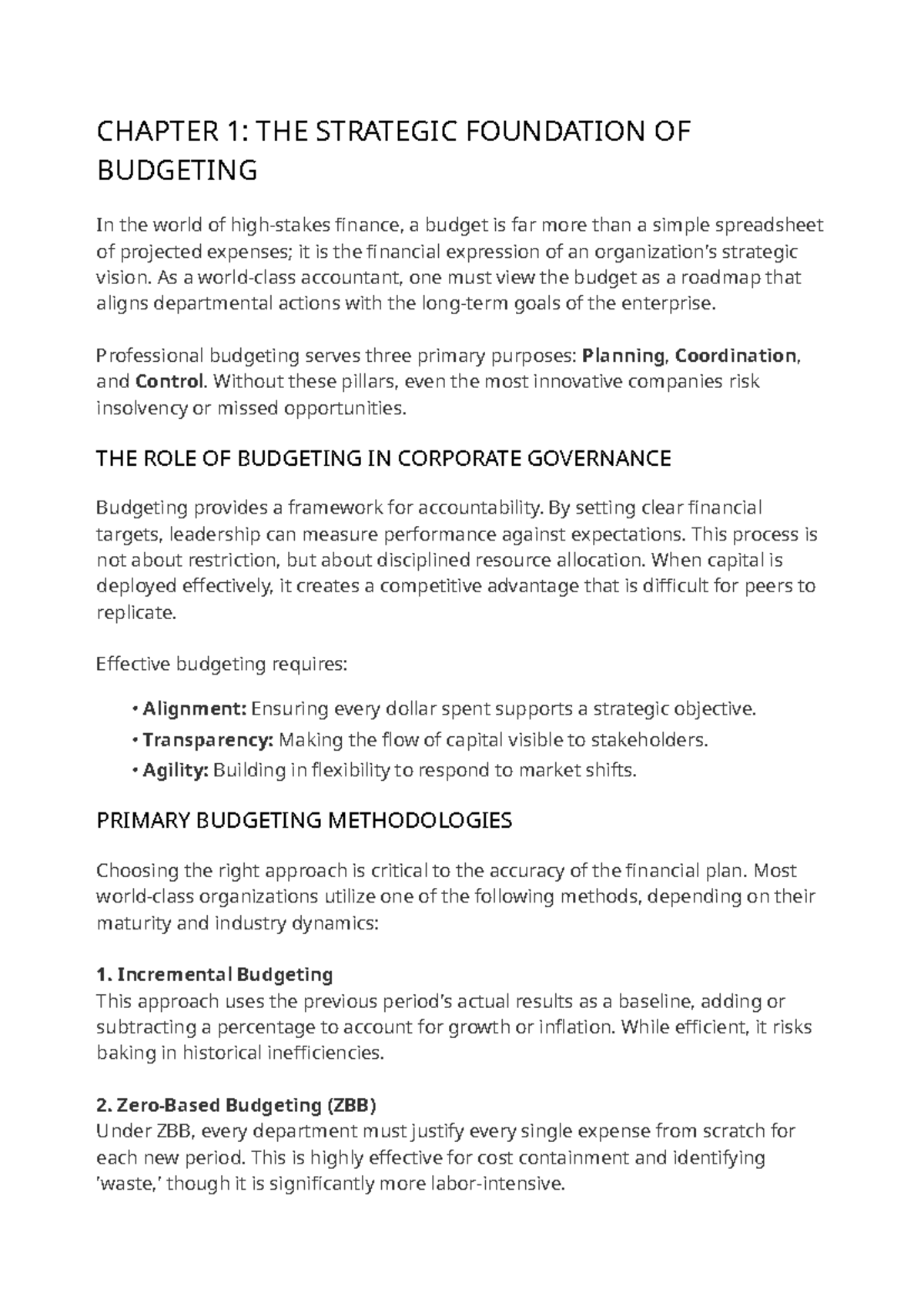 CHAPTER 1: STRATEGIC BUDGETING FOUNDATIONS (FIN 101) - Studocu