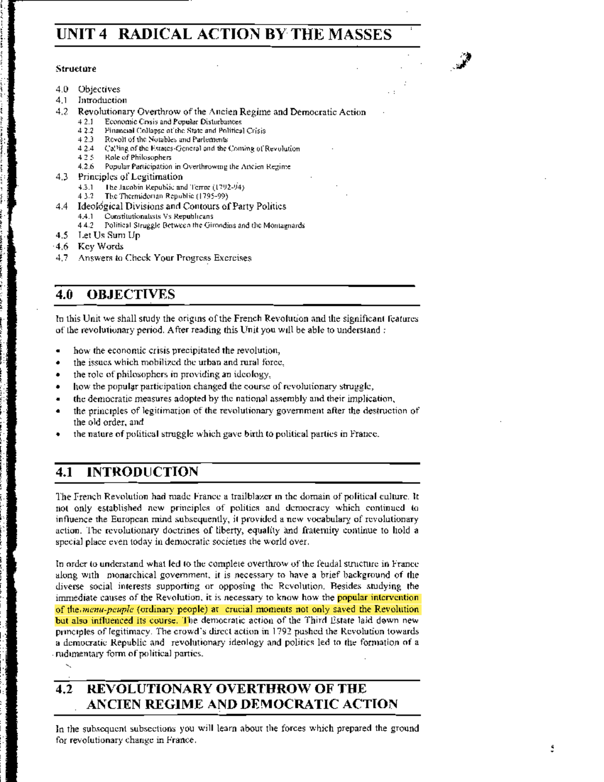FR-IGNOU: Unit 4 - Radical Action and the Masses in the French ...